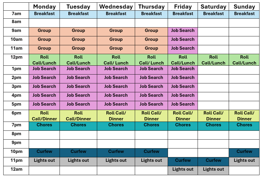 Schedule - Pathway House